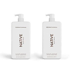 Native Body Wash for Women, Men | Sulfate Free, Paraben Dye with Naturally Derived Clean Ingredients, 36 oz bottle pump- 2 Pack (Coconut & Vanilla) 72.0 Fl Oz