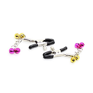 alievoke Nipple Clamps Bells Sexual Pleasure Non Piercing Adjustable Chain Nipple Clip on Jewelry Breast Clamps with Storage Bag (1 PCS)