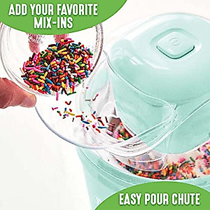 GreenLife 1.5QT Electric Ice Cream, Frozen Yogurt and Sorbet Maker with Mixing Paddle, Dishwasher Safe Parts, Easy one Switch, BPA-Free, Turquoise