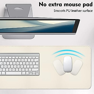 Giecy Desk Mat, Dual-Sided Desk Pad, Large Mouse Pad for Desk, Natural Cork & PU Leather Non-Slip Waterproof Desk Mats for Office and Home (31.5" x 15.7", Beige)