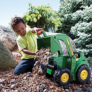 John Deere Big Scoop Sandbox Dump Truck Toy with Loader - Toddler Outdoor Toys - Oversized Dump Truck Sandbox Toys - Kids Toys Ages 3 Years and Up , 21"