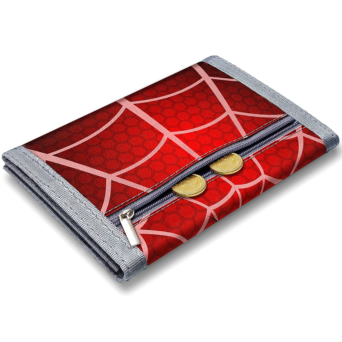 TATAANTY Kids Wallet for Boys, Boys Wallet for Kids 6-8, Spider Wallet for Boys with Zippered Coin Pocket and Card Holders， Trifold Boys Wallet Christmas Gifts