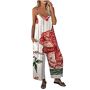 ZPWSHI womens jumpsuits, womens fshion, one piece jumpsuits for women, hot pink jumpsuits for women, jean romper, women rompers and jumpsuits, boho clothes for women, Watermelon Red, Large