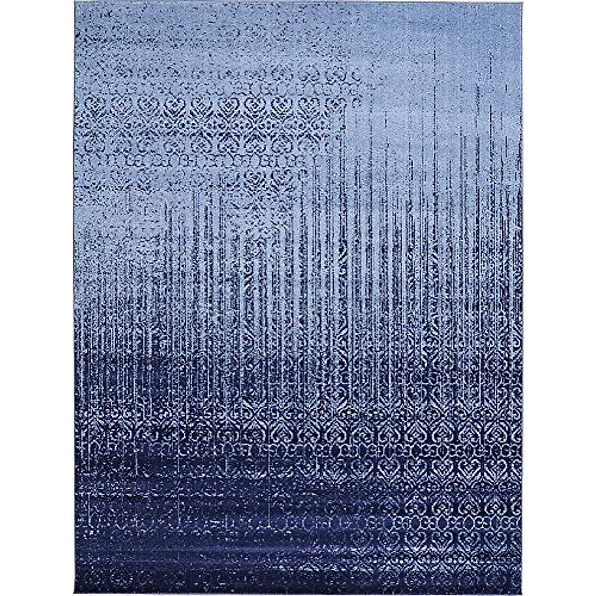 Unique Loom Del Mar Collection Area Rug-Transitional Inspired with Modern Contemporary Design, Rectangular 9' 0" x 12' 2", Blue/Navy Blue