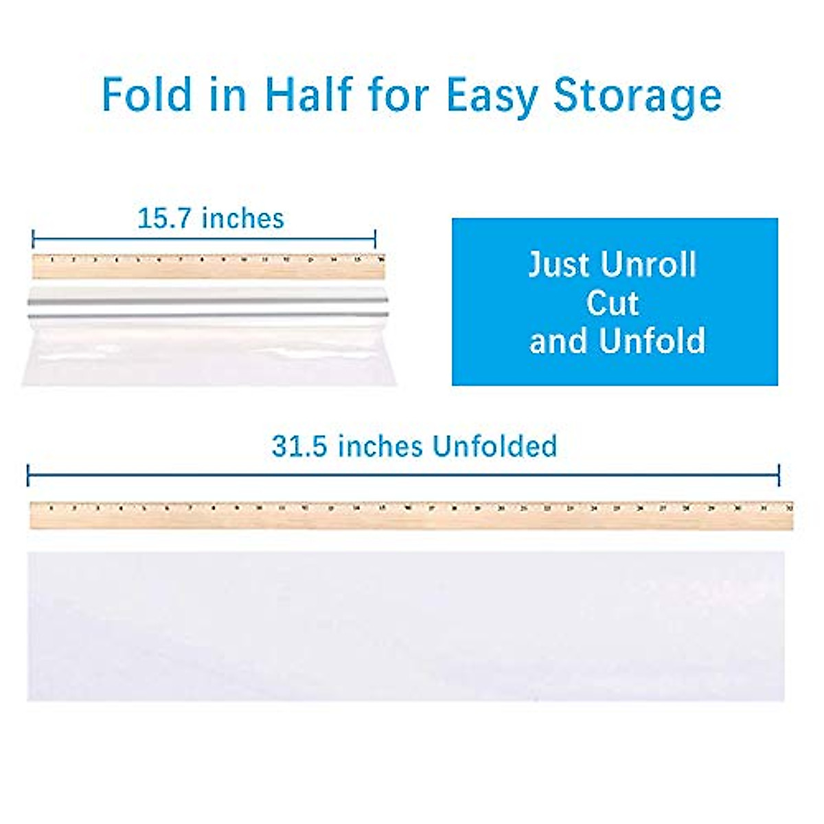 JOYIT 100 ft Clear Cellophane Wrap Roll (31.5 in x 100 ft) - 3 Mil Thicken Cellophane Roll, Clear Cellophane Bags Large, Clear Wrapping Paper for Flower Gift Baskets Wrap (31.5" fold into 16")