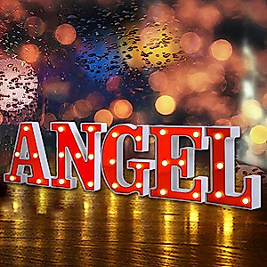 LED Marquee Letter Lights 26 Alphabet Light Up letters with Battery Power Red Sign LED Wall for Home Bar Festival Christmas Lamp Night Light Birthday Party Wedding Decorative