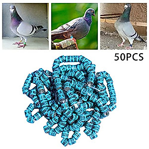 50pcs 8mm 2023 Pigeon Bands, Customized Bands for Pigeon Ring Birds Leg, Aluminum Bird Rings Leg Bands Ring Bands, Blue