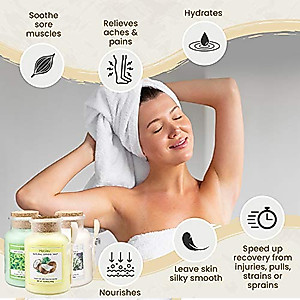 Bath Salt Gift Set, Natural Epsom Salts Scented with Essential Oils - Spa Kit with 3 Individual Pouches, Wooden Scoop, Gift Box – Detox Skin, Hydrate, Heal & Relax with Aromatherapy