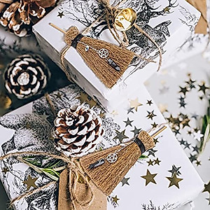 Halloween Mini Broom DIY Handmade Simulation Wizard Branch Broom Model Pendant Jewelry Making Accessories for Kids Khaki