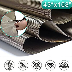 Faraday Fabric NEWBEAU Emf Fabric Protection, Conductive Shielding Fabric for (WiFi, Bluetooth, Signal) 3 Yards, (3 Yards, 43'' 108'')