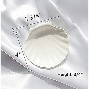 Sauce Dish,Dip/Dipping Bowls Set of 6, White Porcelain Dipping Sauce Bowls/Dishes for Sushi Tomato Sauce, Soy Sauce, Ketchup,Honey Mustard,BBQ Sauce or Seasoning (Shell shape- 2 Oz)