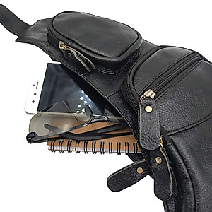 Leather Sling Bag Crossbody Backpack for Men Women Travel Outdoor Sports Hiking Camping Shoulder Chest Day Pack Daypack