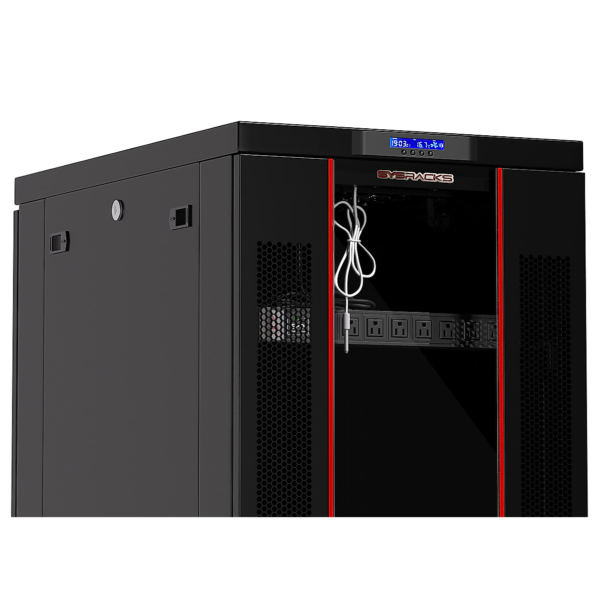 Sysracks 37U Server Rack Cabinet - Heavy-Duty, Optimal Airflow, Secure Lock, Easy Assembly, Versatile Use for Data Centers and IT Equipment