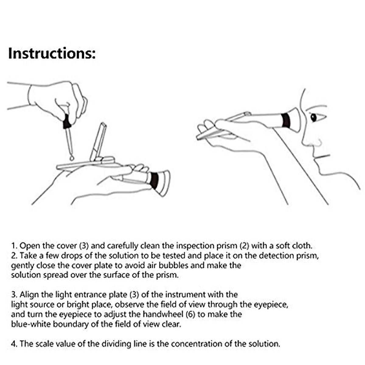 Fafeicy Refractometer Concentration Meter Brix Tester 0-90% for Automatic Temperature Compensation