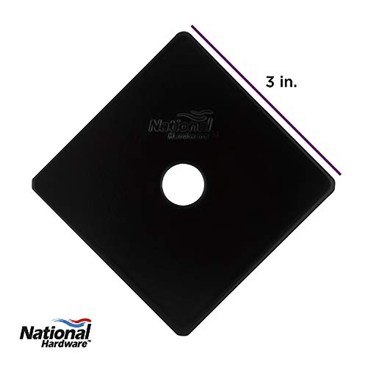 National Hardware N800-221 Decorative Washer Outdoor Reinforcement Hardware Accents Brackets and Bracers for Pergolas Gazebos and Raised Garden Beds, 3" with 9/16" Hole, Indio Collection, Black, 40