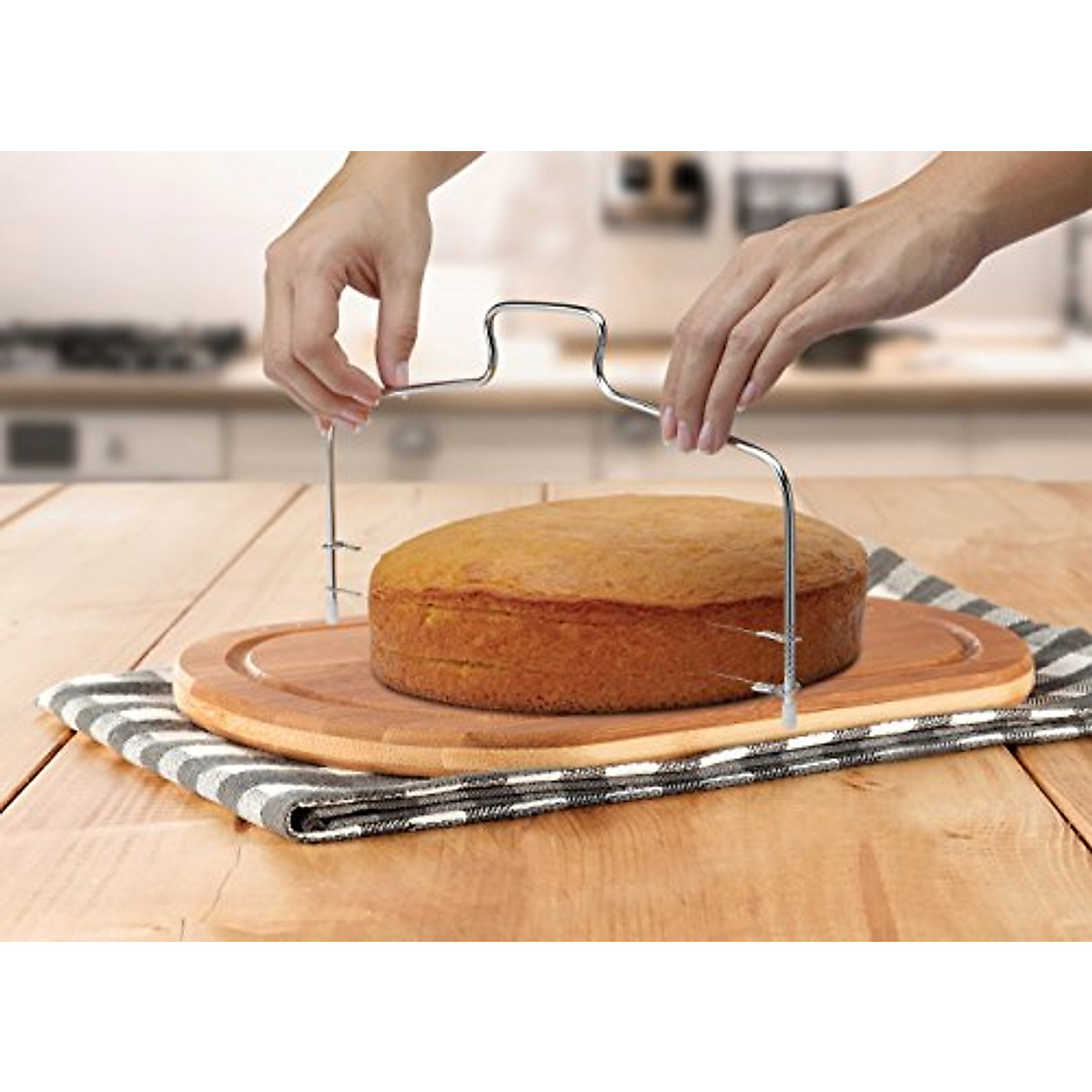 Mrs. Anderson’s Baking Adjustable 2-Wire Layer Cake Cutter and Leveler, Stainless Steel