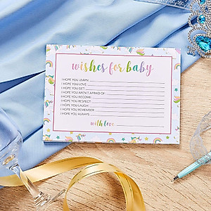 Juvale Baby Shower Game Card Packs - 5-Set Assorted Party Activity Supplies for 50 Guests, Including Bingo, Word Scramble, and Well Wishes, Unicorn and Clouds Design, 50 Sheets, 5 x 7 Inches