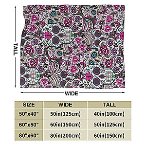 Throw Blanket Purple Sugars Skulls Summer Blanket Cooling Blanket Super Soft Micro Fleece Blanket Lightweight Comfort Warm for Couch Travel Chair - All Season Premium Bed Blanket 50 X 40 Inches