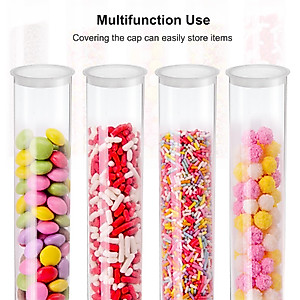 PATIKIL 11.8"L x 1.7"Dia Clear Storage Tubes, 1Pcs PC Plastic Transparent Hollow Round Rigid Tube with Cap for Beads Bath Salt Container Wedding Party Favors