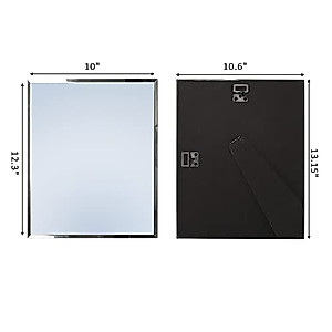 Amazon Brand – Pinzon Frameless Desk Mirror, Rectangle Beveled Edge Table Mirror, Tabletop Vanity Makeup Mirrors for Bathroom Bedroom Desk Stand Wall Hanging, 10.5x13 inch
