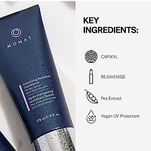 MONAT Volumizing Revitalize Conditioner Infused with Rejuveniqe - Lightweight Hair Volumizing Conditioner for Fine, Flat Hair, for Softness and Shine - Net Wt. 178 ml ℮ 6 fl. oz.