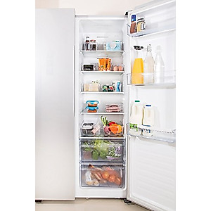 KitchenCraft Medium Plastic Fridge/Cupboard Organiser Storage Box, 15.5 x 31 x 9 cm (6" x 12" x 3.5") - Transparent