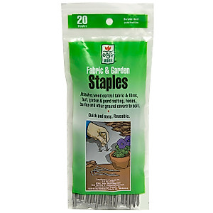 Easy Gardener Fabric & Garden Staples Commercial Grade Attaches Landscape Fabric and Turf to Soil (4.5 inches x 1 inch) 11 Gauge Reusable Garden Staple, 20 Pack