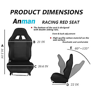 Anman G29 Universal Large Racing Simulator Cockpit with Black Seat Fit for Logitech G920 G923,Thrustmaster T80 T300RS TMX T150,Fanatec,Full Upgrade Steering Wheel Pedal Gear Shift Lever NO Steering wh