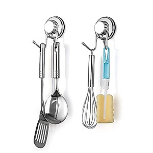 iPEGTOP 3in1 Suction Cup Shower Caddy Bath Wall Shelf + Soap Dish Holder + 2 Pack Strong Suction Cup Hooks