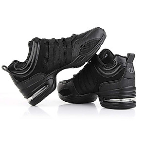 RUYBOZRY Women's Dance Sneakers Mesh Walking Shoes for Zumba Jazz Work Out Fitness Sports Modern Dance Shoes,729-Black-3.5,US 8.5