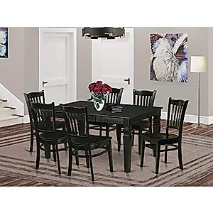 EAST WEST FURNITURE Dining room sets for 6 -Dining Table and 6 dinette Chairs