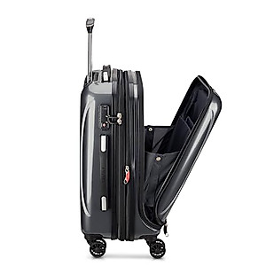 DELSEY Paris Helium Aero Hardside Expandable Luggage with Spinner Wheels, Titanium, Carry-On 19 Inch