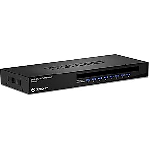 TRENDnet 8-Port USB/PS2 Rack Mount KVM Switch, TK-803R, VGA & USB Connection, Supports USB & PS/2 Connections, Device Monitoring, Auto Scan, Audible Feedback, Control up to 8 Computers/Servers