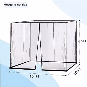 Tiimmgaal 10' x 10' Patio Umbrellas Netting Mosquito Netting, Gazebo Canopy Patio Umbrella square clearance or circularity OtdoorCanopy Umbrella Screen (Black)（Note: mosquito netting only）