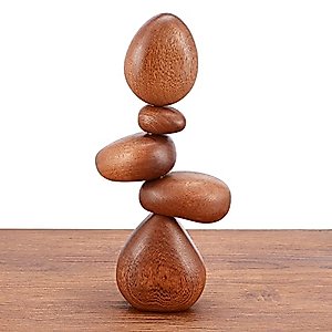 Aounik Coffee Table Decor Shelf Decor Accents,Farmhouse Home Decor,Rustic Wood Decorative Statues for Home,Living Room,Modern Home Decorations for Table,Fireplace