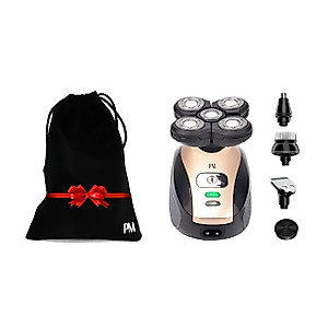 PLAY MORE ENTERPRISES 5 Head Shavers for Bald Men - Wet Dry Head Shavers for Men - Electric Razor for Bald Hair - Head Shaver Kit - Rechargeable Bald Head Shaver with Trimmers and Cleaning Brush