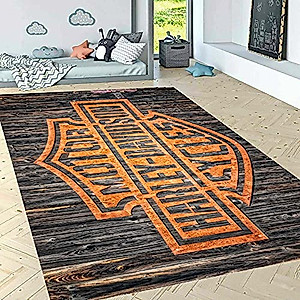 Harley Rug, Area Rugs for Living Room, Bedroom Rug, Home Decor Rug, Harley Davidson Gifts, Carpet, Rug, Modern Rug, Popular Rug,Themed Rug Hrly14.1 (31”x59”)=80x150cm