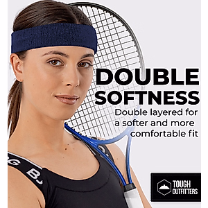 Running Headbands for Men and Women - Athletic Sweatband - Terry Cloth Bands for Basketball, Tennis, Football, Gym, Running, Cosplay & Costumes