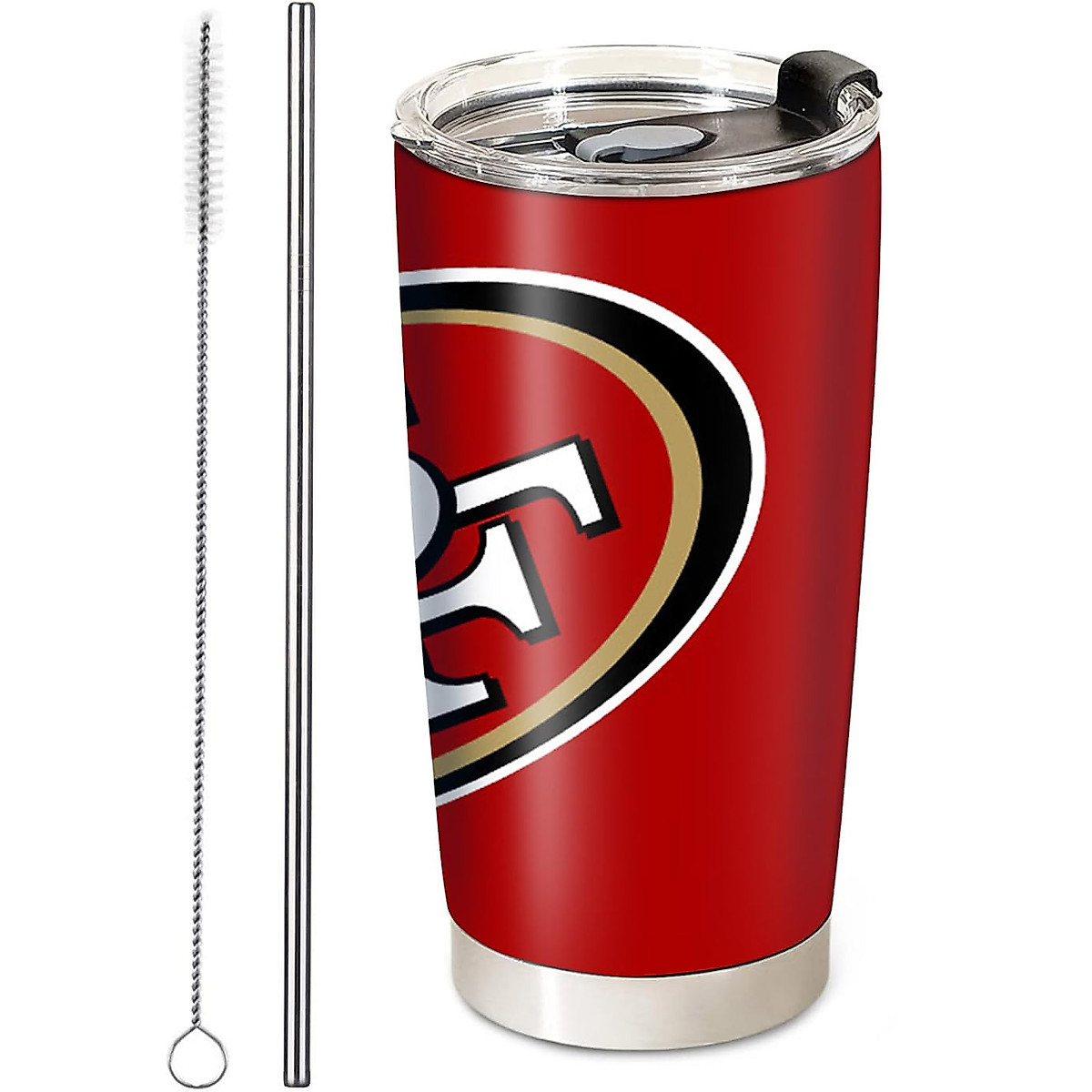 Ximerto Football Insulated Coffee Tumbler, 20oz Stainless Steel Vacuum Travel Tumbler Cup with Lid and Straw, Coffee Cup Mugs for San Francisco Cold or Hot Drinks