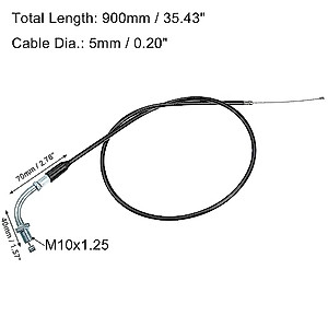 X AUTOHAUX Throttle Cable Replacement Motorcycle Accessory Bend Connector for 50cc-110cc Motorcycle Mini Bike ATV 4 Wheeler Quad Scooter Metal Rubber Black