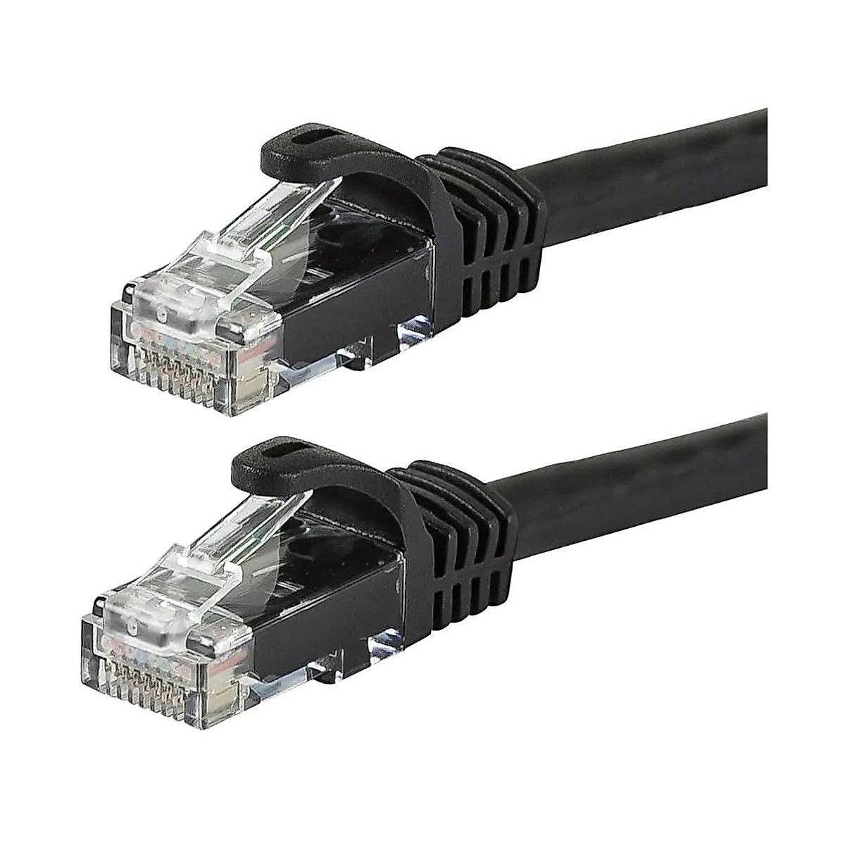 Monoprice Cat6 Ethernet Patch Cable - 10 Feet - Black (12 Pack) Snagless RJ45, Stranded, 550MHz, UTP, Pure Bare Copper Wire, 24AWG - Flexboot Series