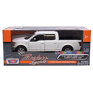 Motor Max 2019 Ford F-150 Lariat Crew Cab Pickup Truck, White 79363WH - 1/27 Scale Diecast Model Toy Car