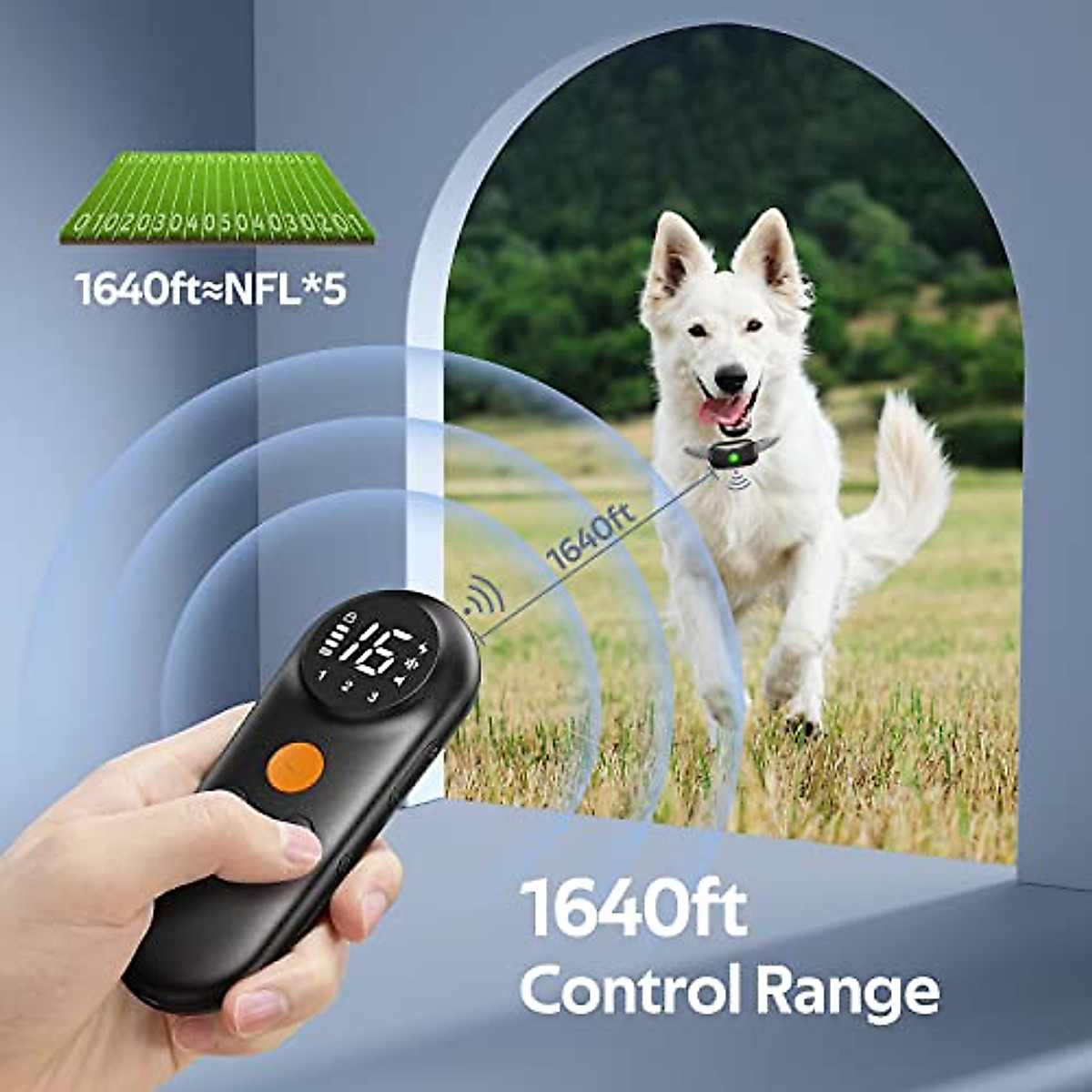 Dog Shock Collar, Vegamile Dog Training Collar with Remote 1600FT, IPX7 Waterproof Electric Shock Collar with Vibration, Shock, Beep,Rechargeable Shock Collar for Large Dog,Medium Dogs,Small