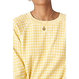 Bandier x Sincerely Jules_The Juniper Crew Neck Sweatshirt Vintage Yellow Gingham-M