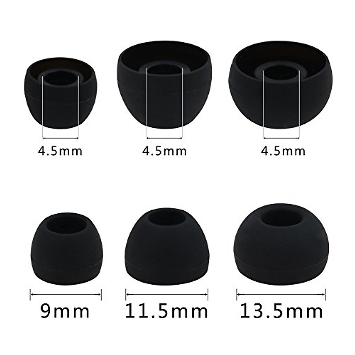 ALXCD Ear Tips Compatible with Powerbeats 3 2 Wireless, S/M/L 3 Sizes 12 Pairs Silicone Earbuds Tips Replacement Eartip, Compatible with Beats Powerbeats 3 Wireless 2, 12 Pairs Black/White/Red/Gray