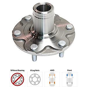 Garage-Pro Front 2 Pc Wheel Hub Replacement for Toyota Tacoma 1995-2004 Tundra 2000-2006 Driver & Passenger Side With Automatic Disconnecting Differential, Four Wheel Drive 6 Lugs Replaces# 4350235170