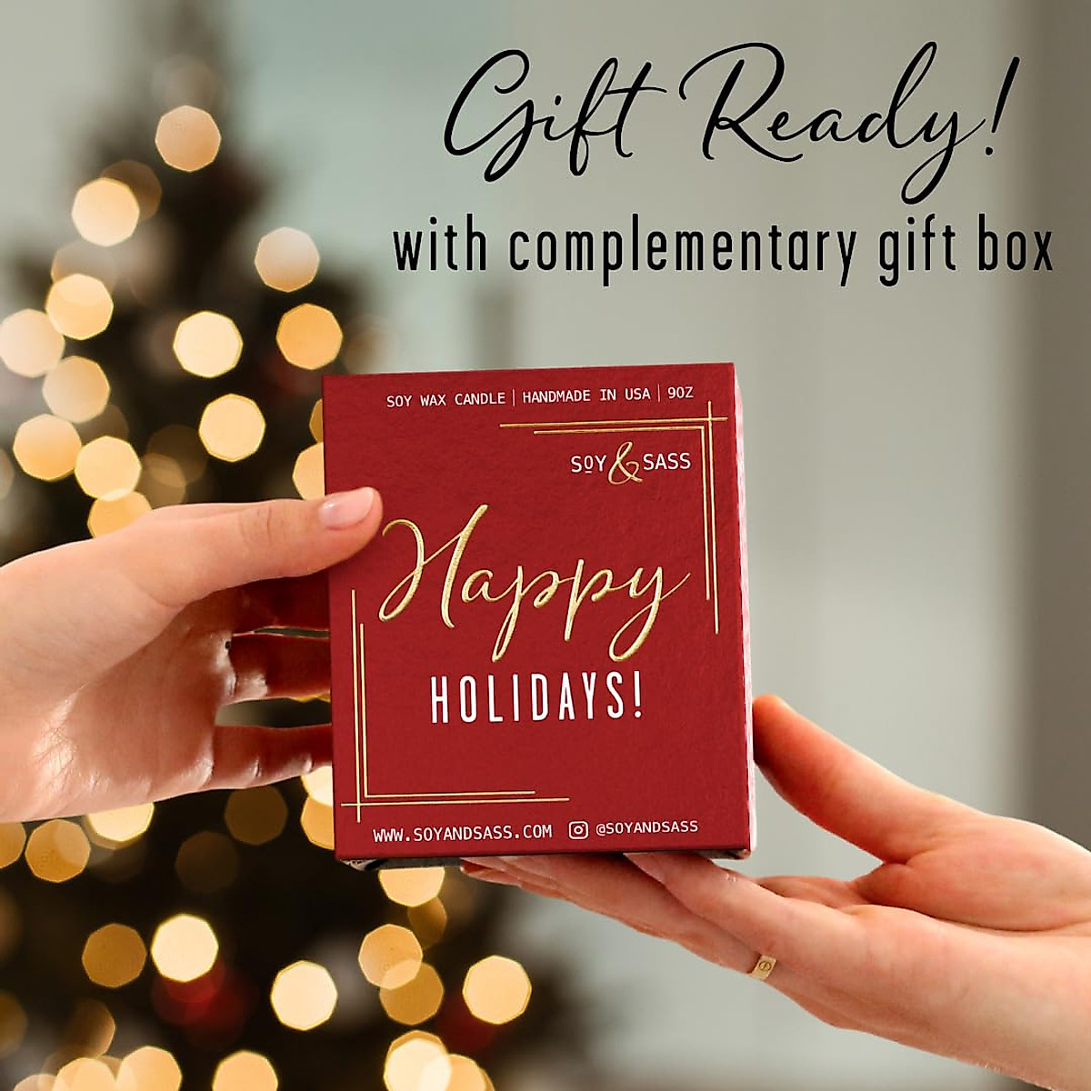 Christmas Candles, Christmas Candle - 'Merry Christmas' Christmas Scented Holiday Candles, w/Pine, Frasier Fir, Cedar I Christmas Tree Candle I Stocking Stuffers for Women I 9oz, 50Hr, USA Made