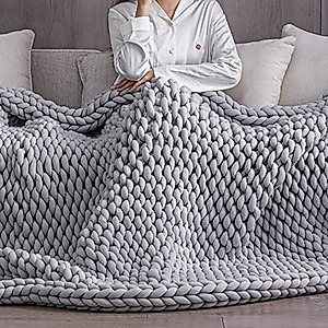 Uttermara Knit Weighted Blanket 10 Pounds 50x60 Inches, Weighted Blankets Knitted, Grey + Blanket Hoodie Women and Men with Giant Front Pocket Elastic Sleeve, Teal