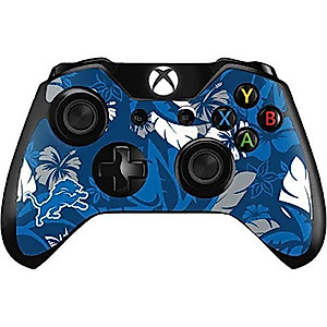 Skinit Decal Gaming Skin Compatible with Xbox One Controller - Officially Licensed NFL Detroit Lions Tropical Print Design
