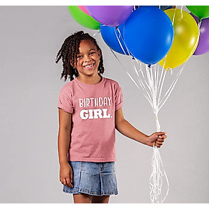 Birthday Girl Shirt Girls Birthday tee Outfit Toddler Baby 1st 2nd 3rd 4th 5th 6th 7th (White on Mauve, 8 Years)